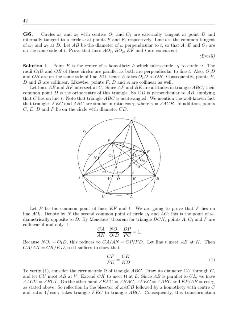 IMO Shortlist G2 | PDF | Triangle | Perpendicular