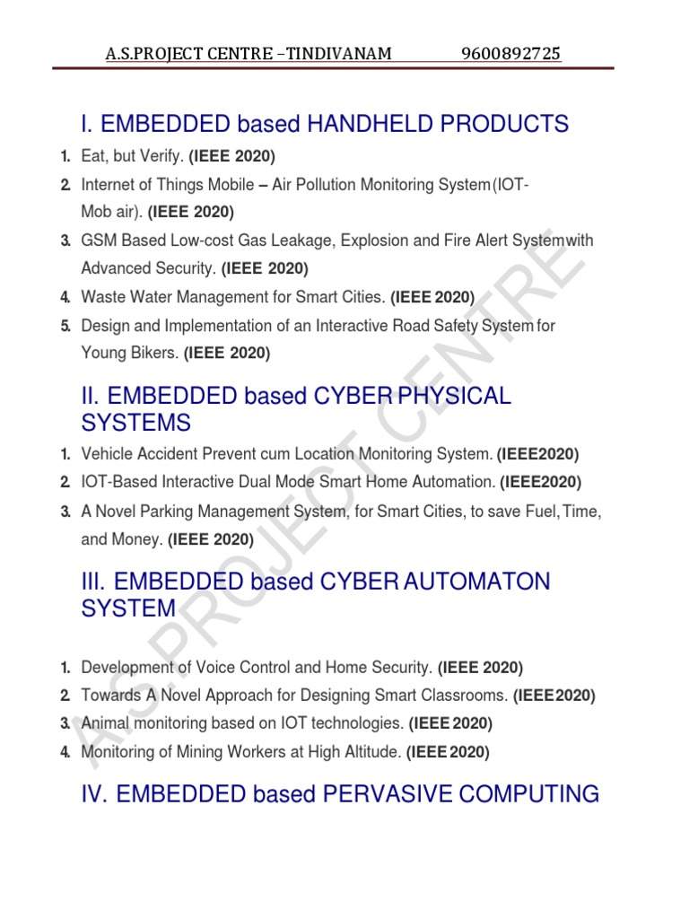 Embedded System Project Title | PDF | Internet Of Things | Wireless ...