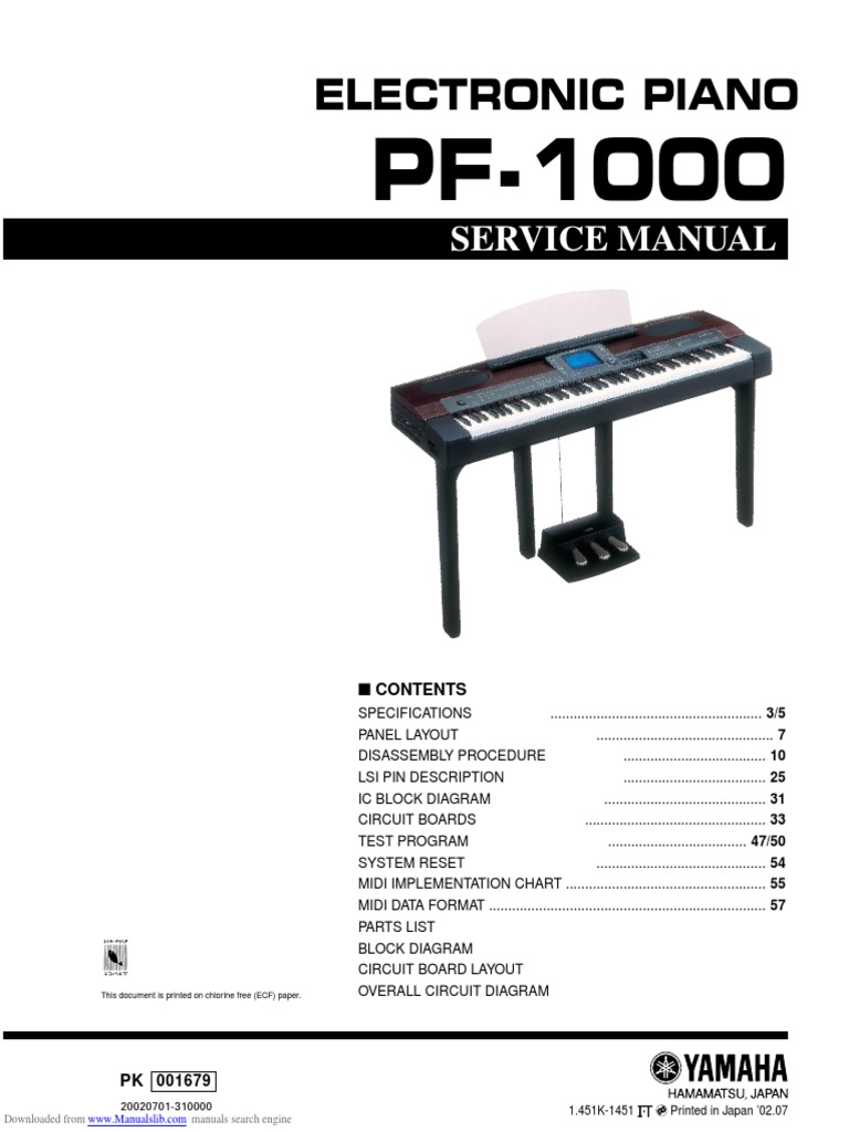 Yamaha pf-1000 | PDF | Piano | Solder