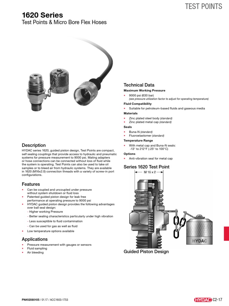 1620 Series: Test Points & Micro Bore Flex Hoses | PDF | Pressure ...