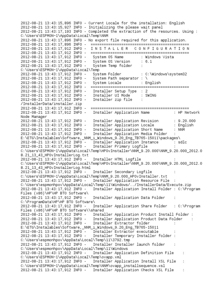 NNM 9.20.000 HPOvInstaller | PDF | Installation (Computer Programs) | Computer File