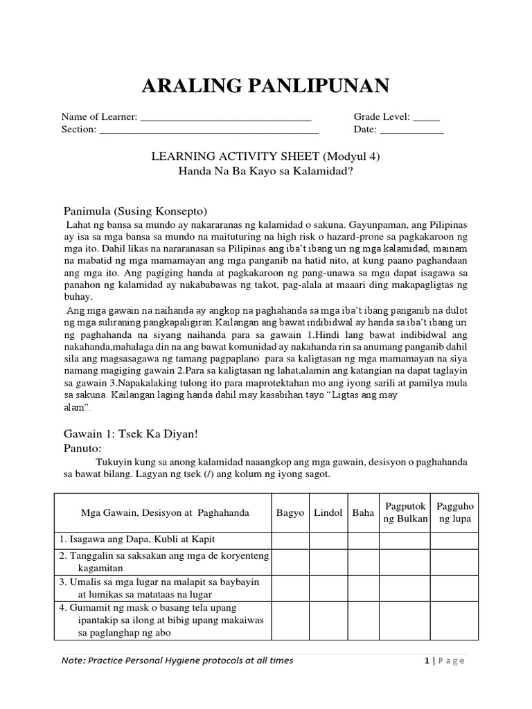 Grade 10 AP LAS | PDF