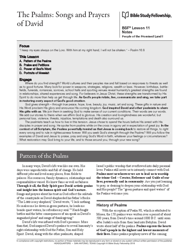 The Psalms: Songs and Prayers of David | PDF | David | God The Father