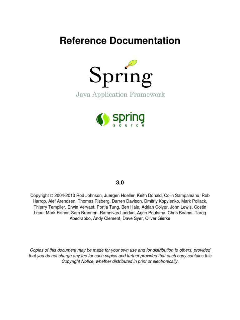 Spring Framework Reference | PDF | Spring Framework | Application Programming Interface