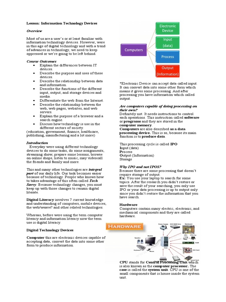 A Information Technology Devices | PDF | Computer Data Storage | Internet