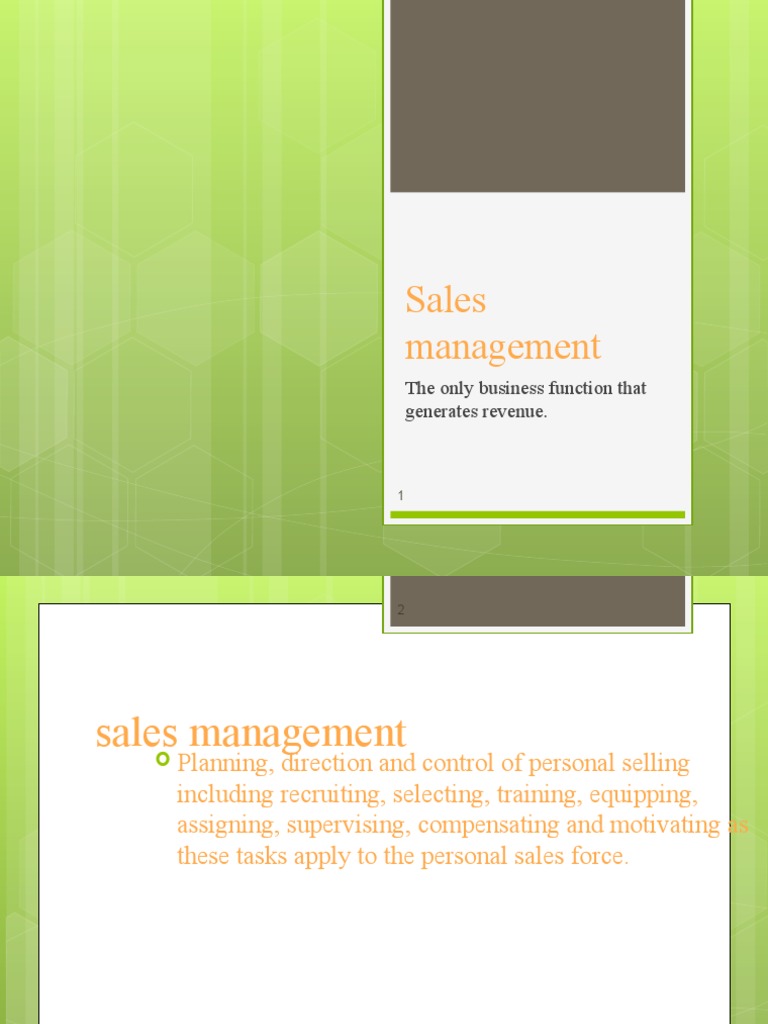 Sales-Management | PDF | Sales | Forecasting