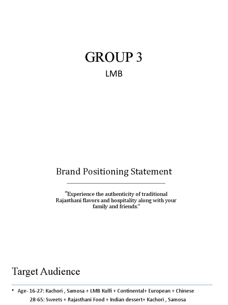 LMB - Group 3 | PDF | Taste | Food And Drink