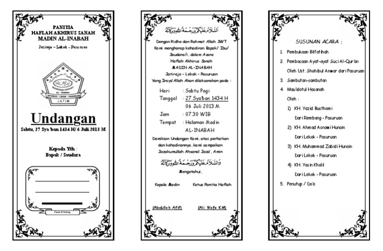 Undangan Haflah | PDF