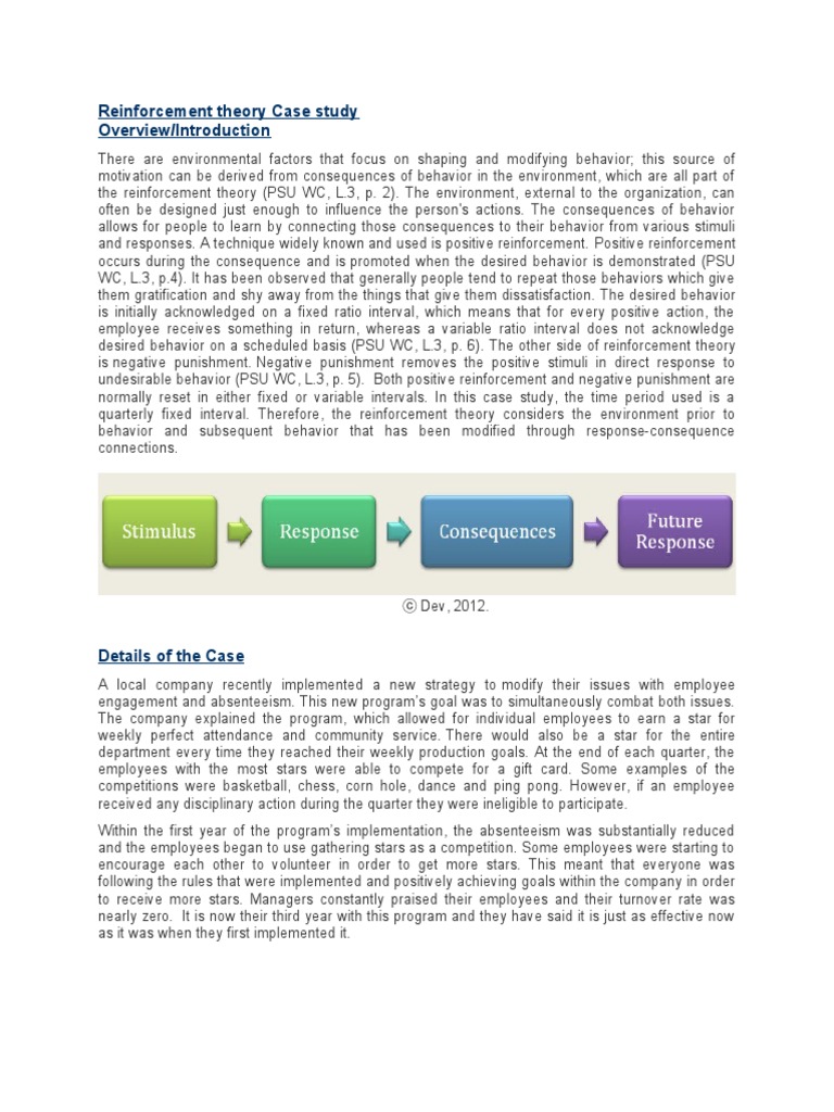 Reinforcement Theory Case Study Overview/Introduction | PDF ...
