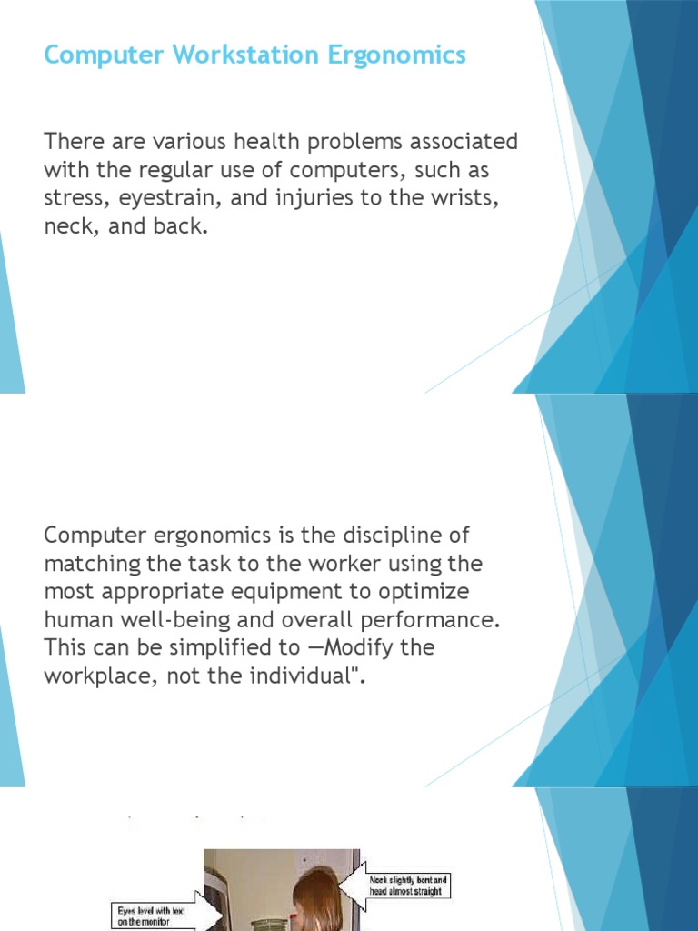 Computer Workstation Ergonomics | PDF | Computer Keyboard | Chair