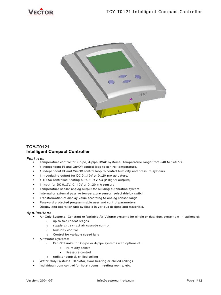 Controlador - TCY-T0121 - Data Sheet | PDF | Parameter (Computer ...