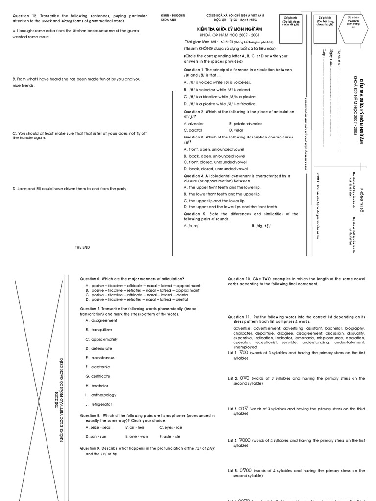 De Mid-Term Phonetics k39 | PDF | Languages | Language Arts & Discipline