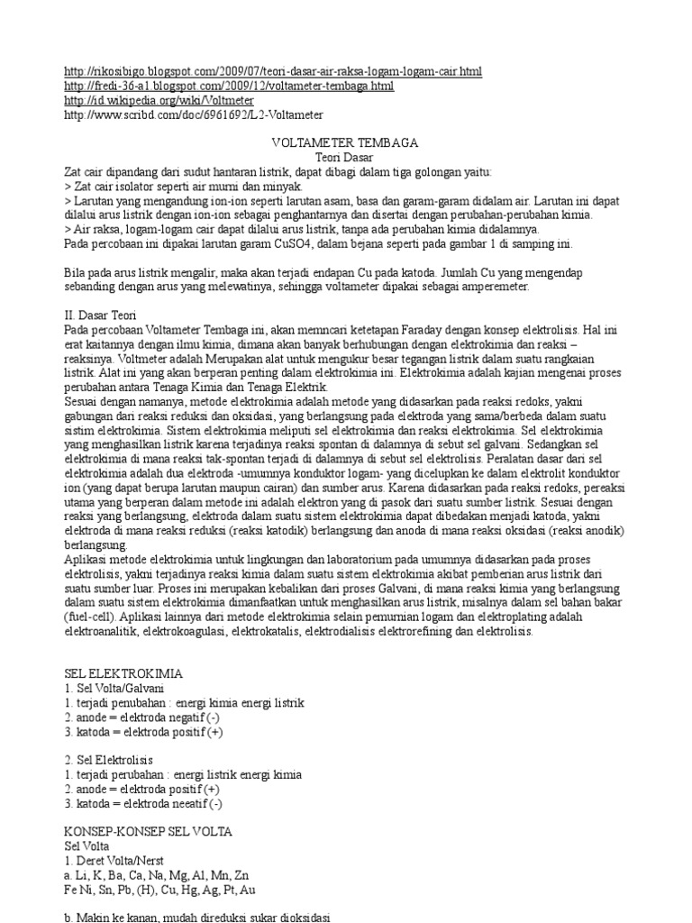 Voltameter Tembaga | PDF