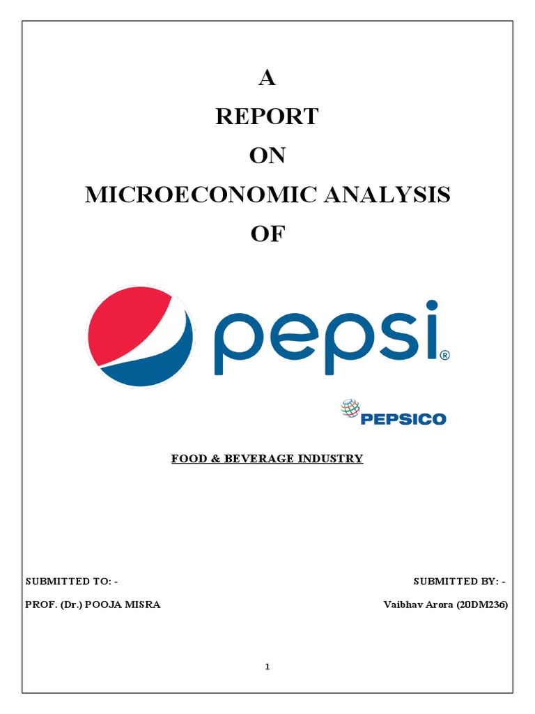 20DM236 VaibhavArora Micro Economic Analysis of PEPSI | PDF | Demand ...