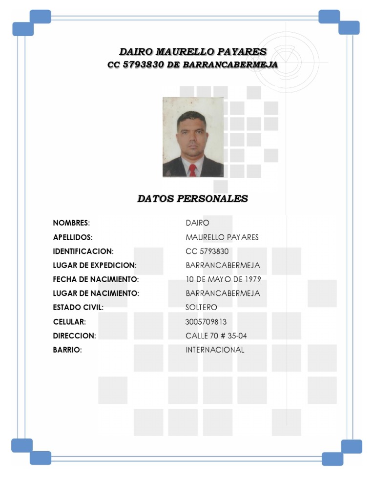 Hoja de Vida Dairo Maurello Payares PDF | PDF