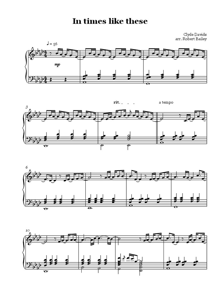 In Times Like These: Q 56 Clyde Davids Arr. Robert Bailey | PDF