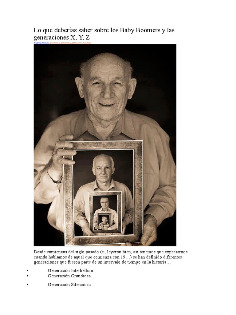 Baby Boomers y generaciones actuales | PDF | Baby Boomers | Millennials
