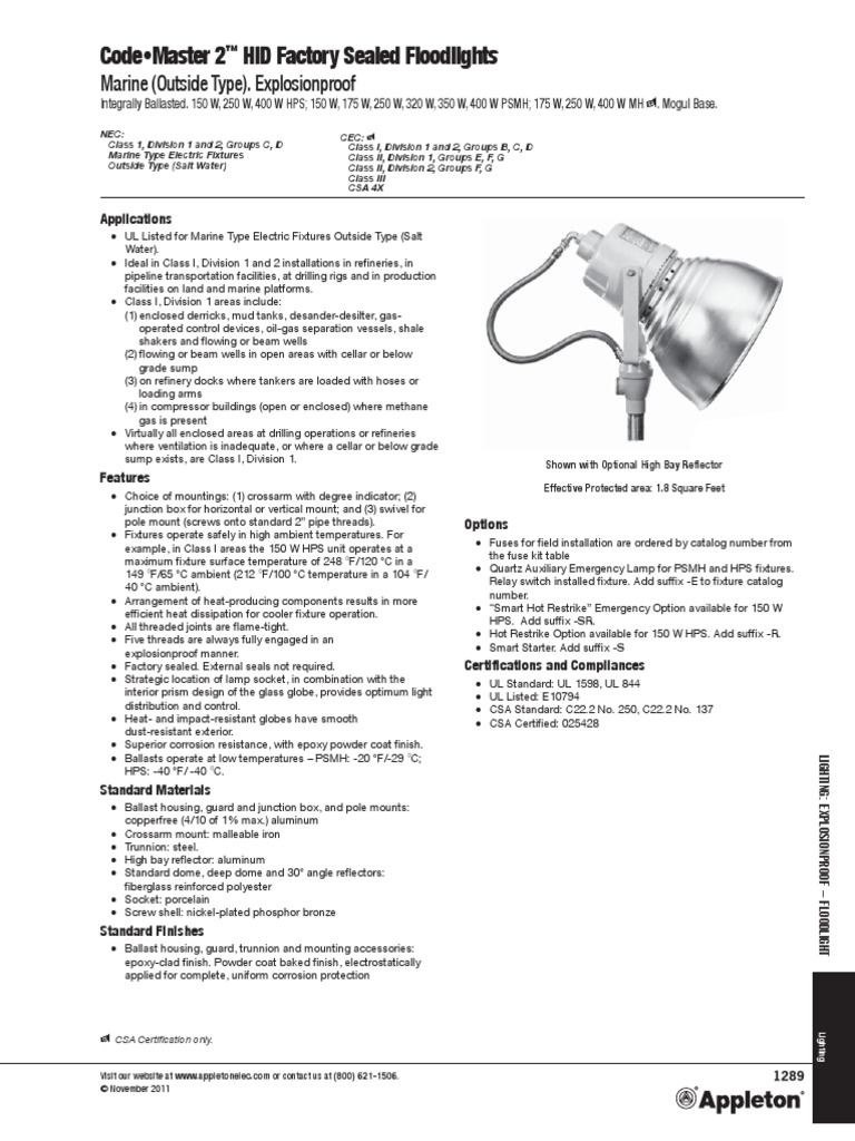 Code - Master 2 HID Factory Sealed Floodlights: Marine (Outside Type ...