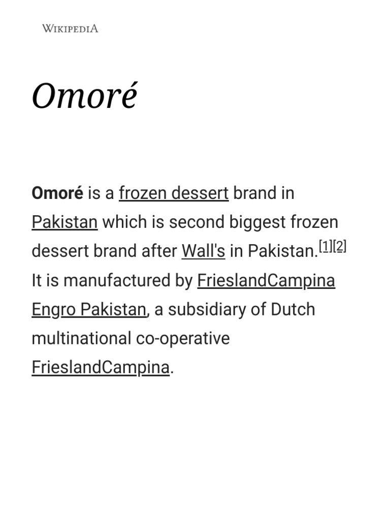 Omoré - Wikipedia | PDF