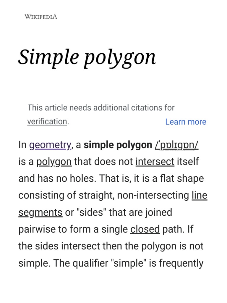 Simple Polygon - Wikipedia | PDF | Polygon | Geometric Shapes