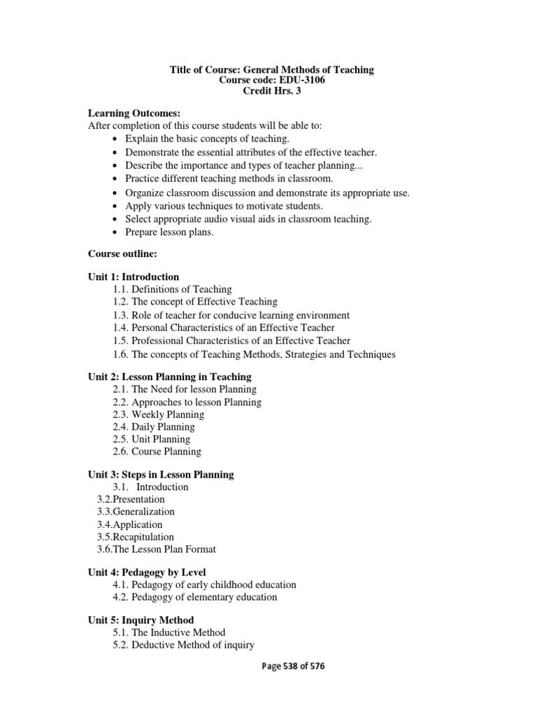 Page 538 of 576 | PDF | Teaching Method | Lesson Plan