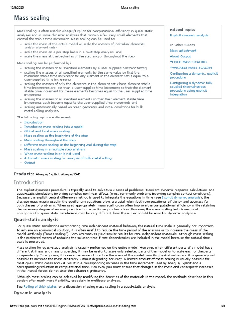 Mass Scaling | PDF | Mass | Simulation
