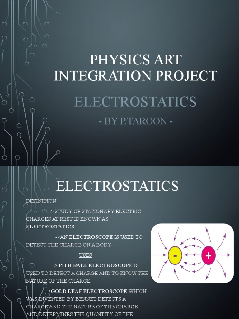 Electrostatics Art Integration Project | PDF | Flux | Electrostatics