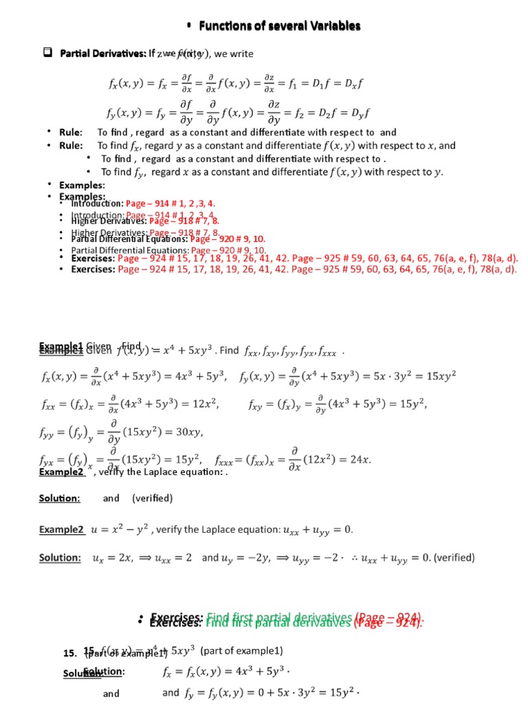 Functions: of Several Variables | PDF | Maxima And Minima | Derivative