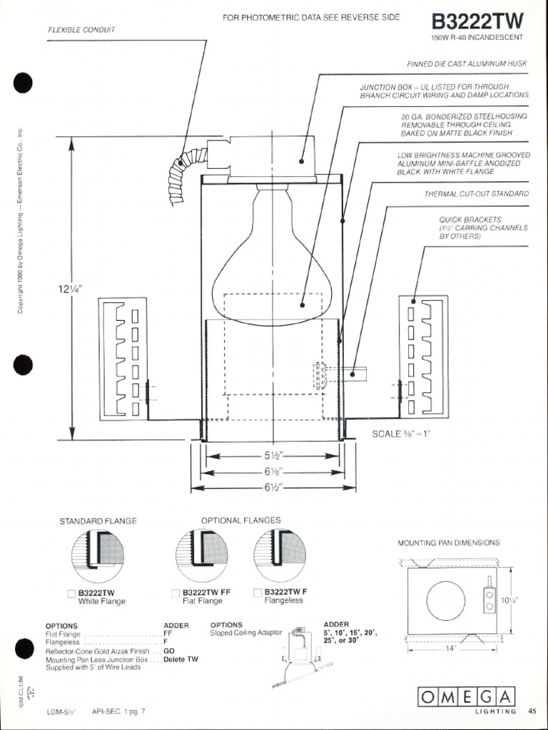 Eclor Omega Baffle Lighting Data | PDF | Lighting | Equipment