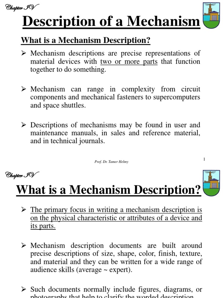 What Is A Mechanism Description? | PDF | Resistor | Electrical ...