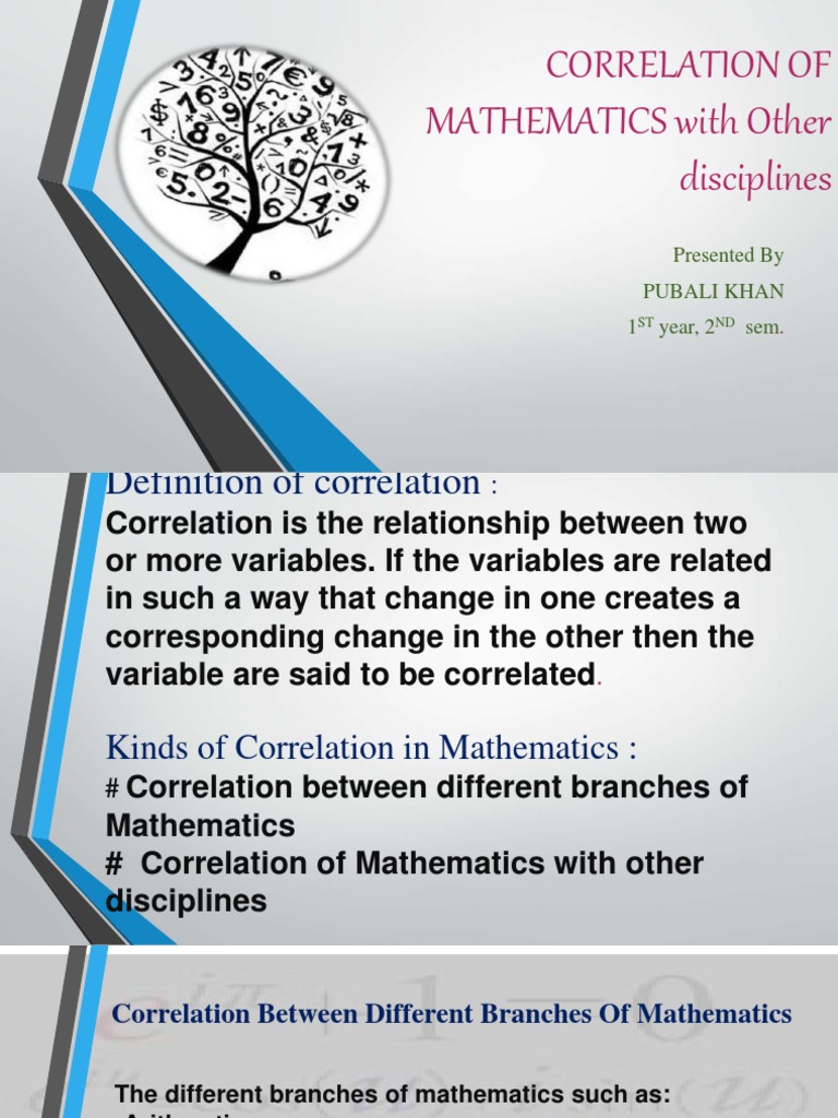 Correlation of MATHEMATICS With Other Disciplines: Presented by Pubali ...