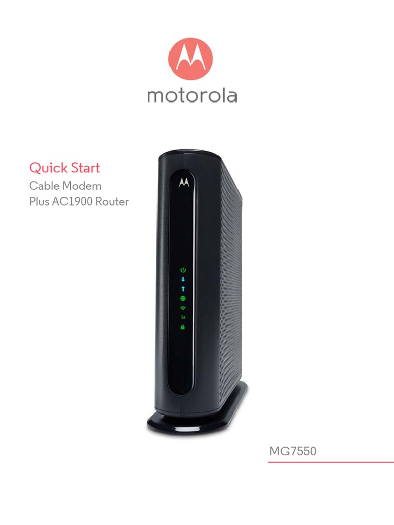 Quick Start: Cable Modem Plus AC1900 Router | PDF | Wi Fi | Wireless Lan