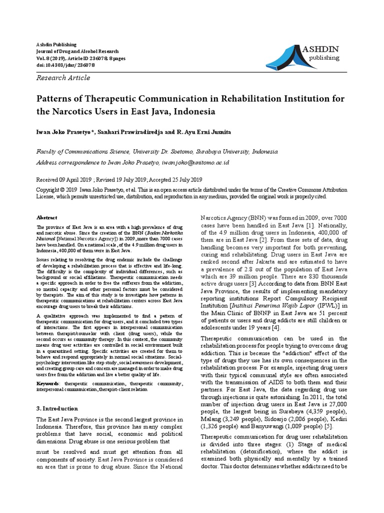 Jurnal STIKU | PDF | Drug Rehabilitation | Substance Dependence