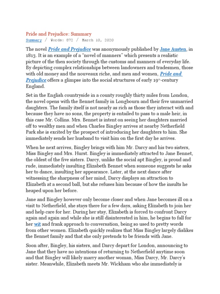 Pride and Prejudice | PDF | Pride And Prejudice | Mr. Darcy