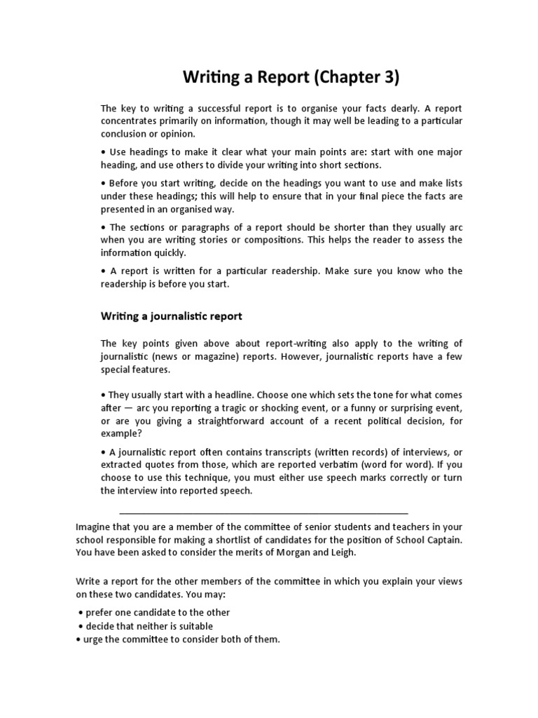 How To Write A Report, Directed Writing | PDF