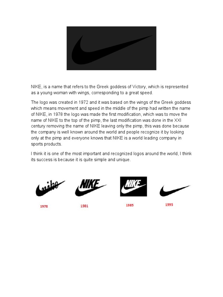 Evolution of the Nike Logo | PDF