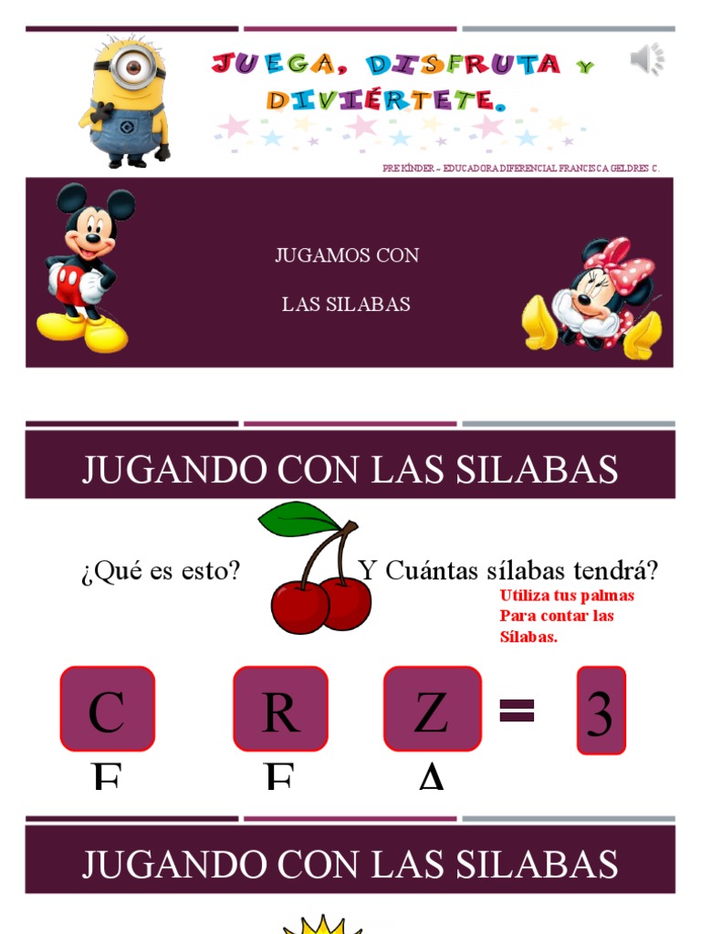 Jugamos Con Las Silabas - Prekinder | PDF