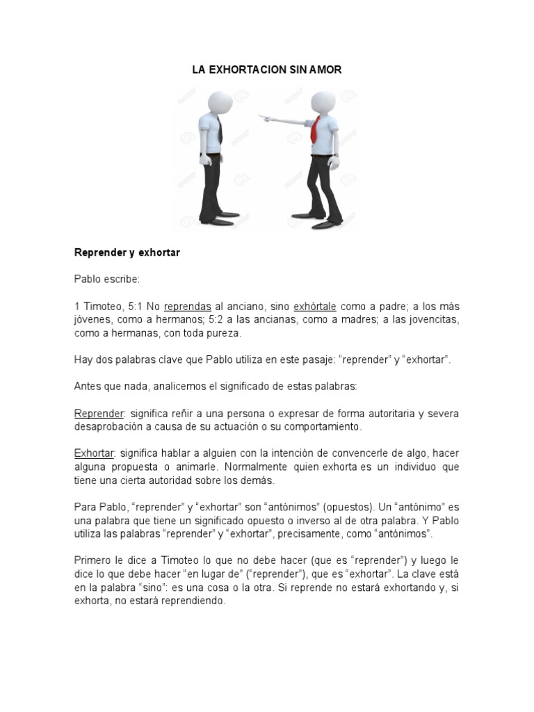Diferencias entre Exhortar y Reprender | PDF | Misionero | Trinidad