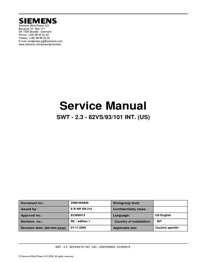 Siemens 2.3 Service Manual | PDF | Transmission (Mechanics ...