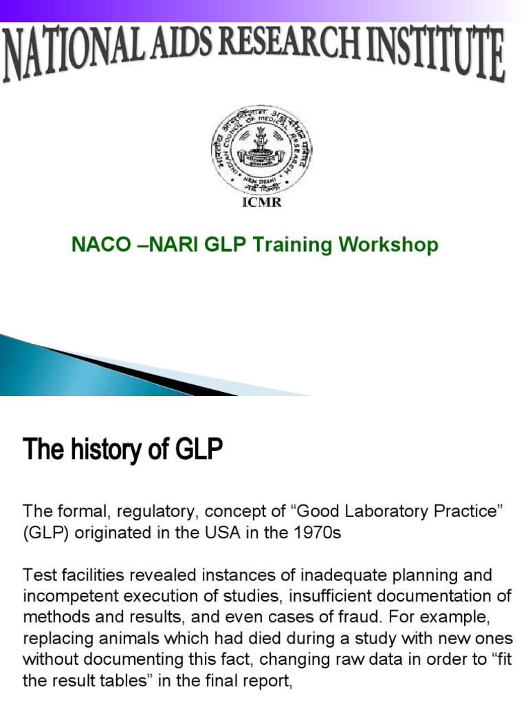 NACO - NARI GLP Training Workshop | PDF | Quality Assurance | Quality