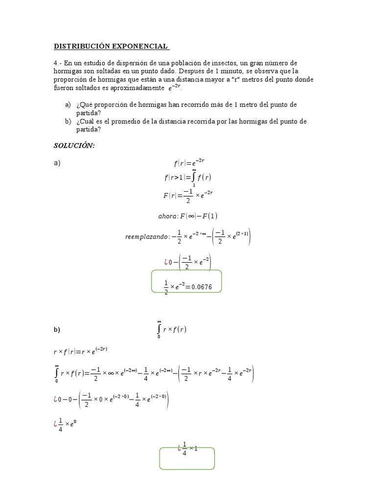 DISTRIBUCIÓN EXPONENCIAL - Ejercicio N°4 | PDF