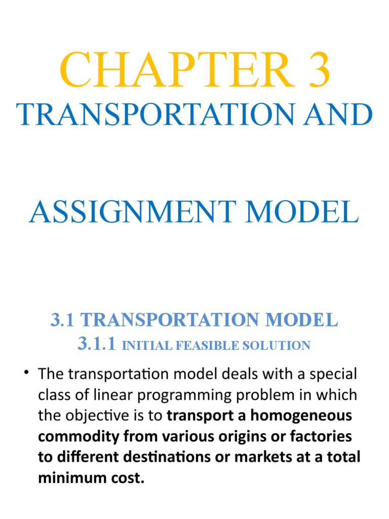 Chapter 3 Transportation Model | PDF | Linear Programming | Demand