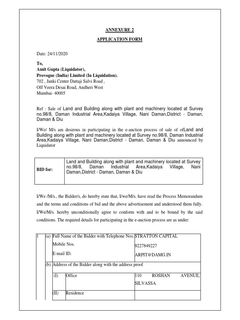 Annexure 2 Application Form | PDF | Government Information | Government