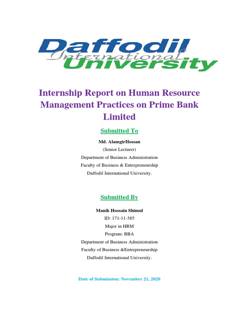Report of Manik.. Complete Report PDF | PDF | Human Resource Management ...
