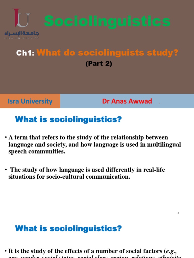 Understanding Sociolinguistics and Language Variation | PDF ...