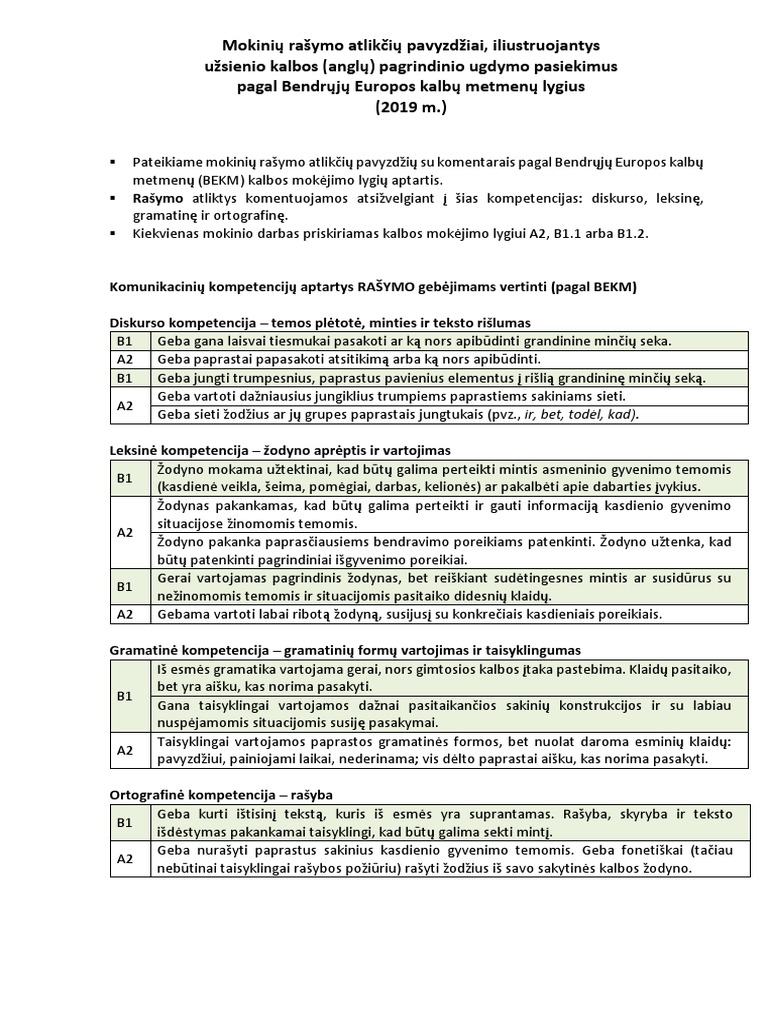 7973 2019 PUPP Rasymo Pavyzdziai Su Komentarais Anglu PDF | PDF