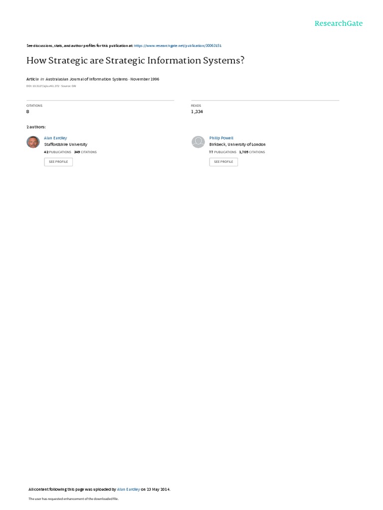 How - Strategic Are Strategic Information Systems | PDF | Competition ...