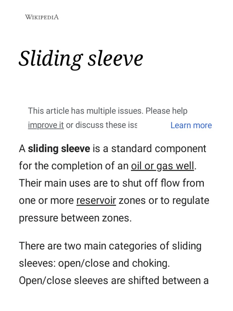 Sliding Sleeve in Oil and Gas Wells | PDF | Equipment | Mechanical ...