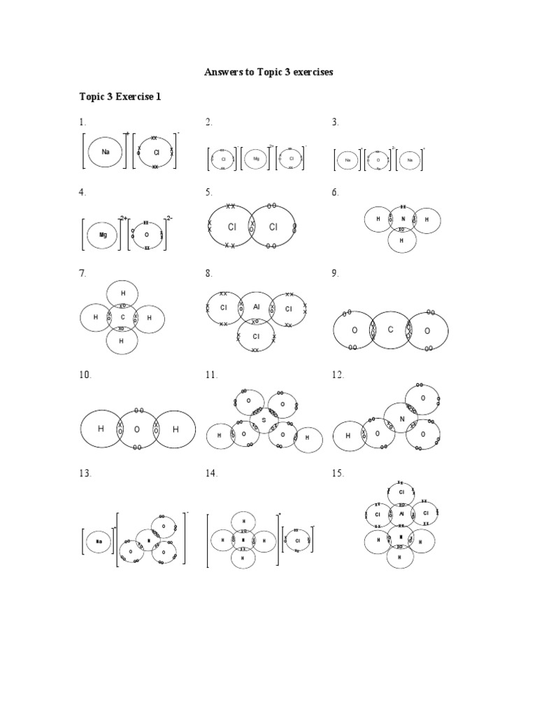 Answers To Topic 3 Exercises Topic 3 Exercise 1: o o o o o o o X X X X ...
