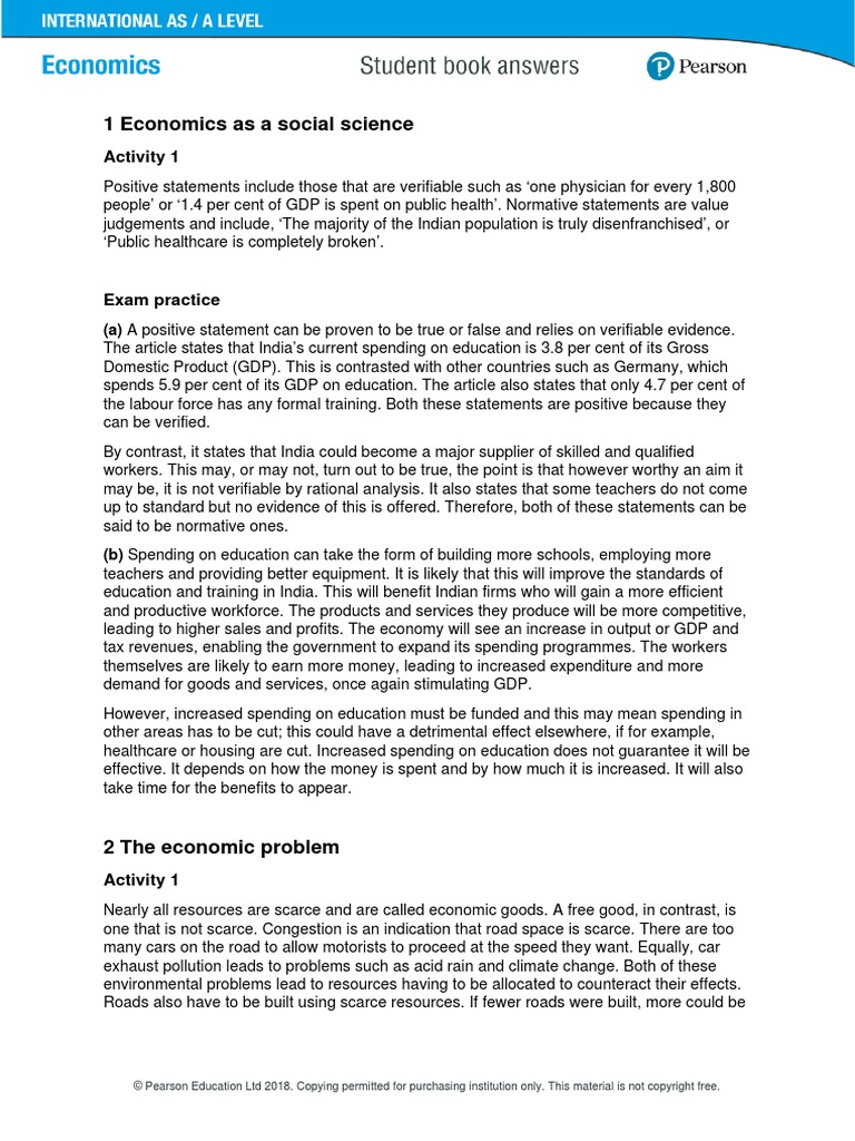 IAS Economics - Student Book Answers - Unit1 PDF | PDF | Economic ...